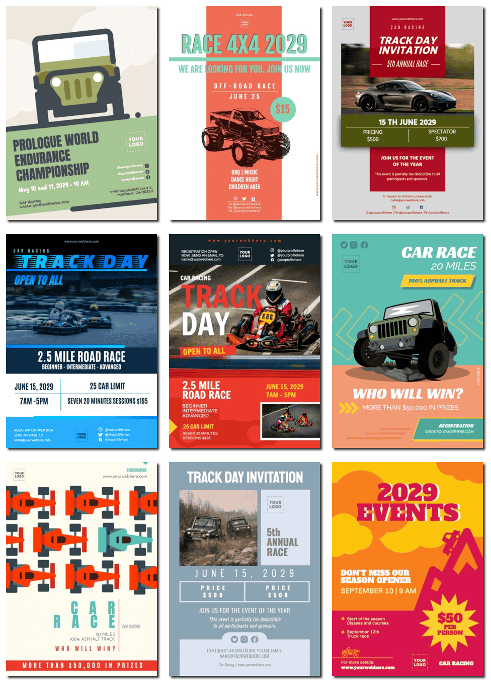 Free Car Racing banner templates