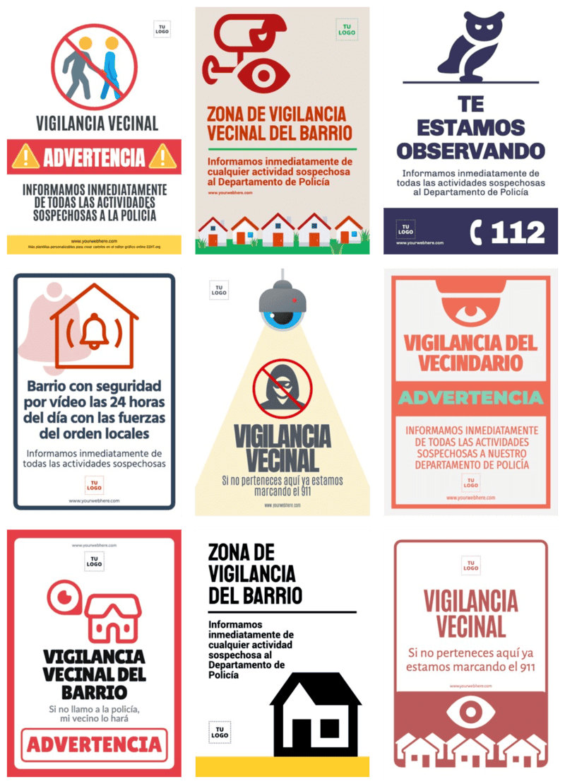 Crea carteles de Alerta Vecinos Vigilando online