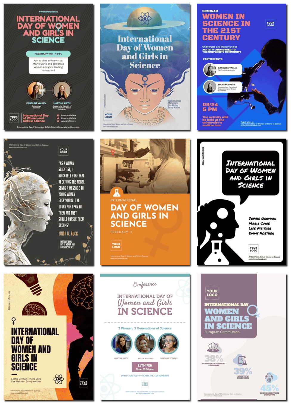 Posters for Day of Women and Girls in Science