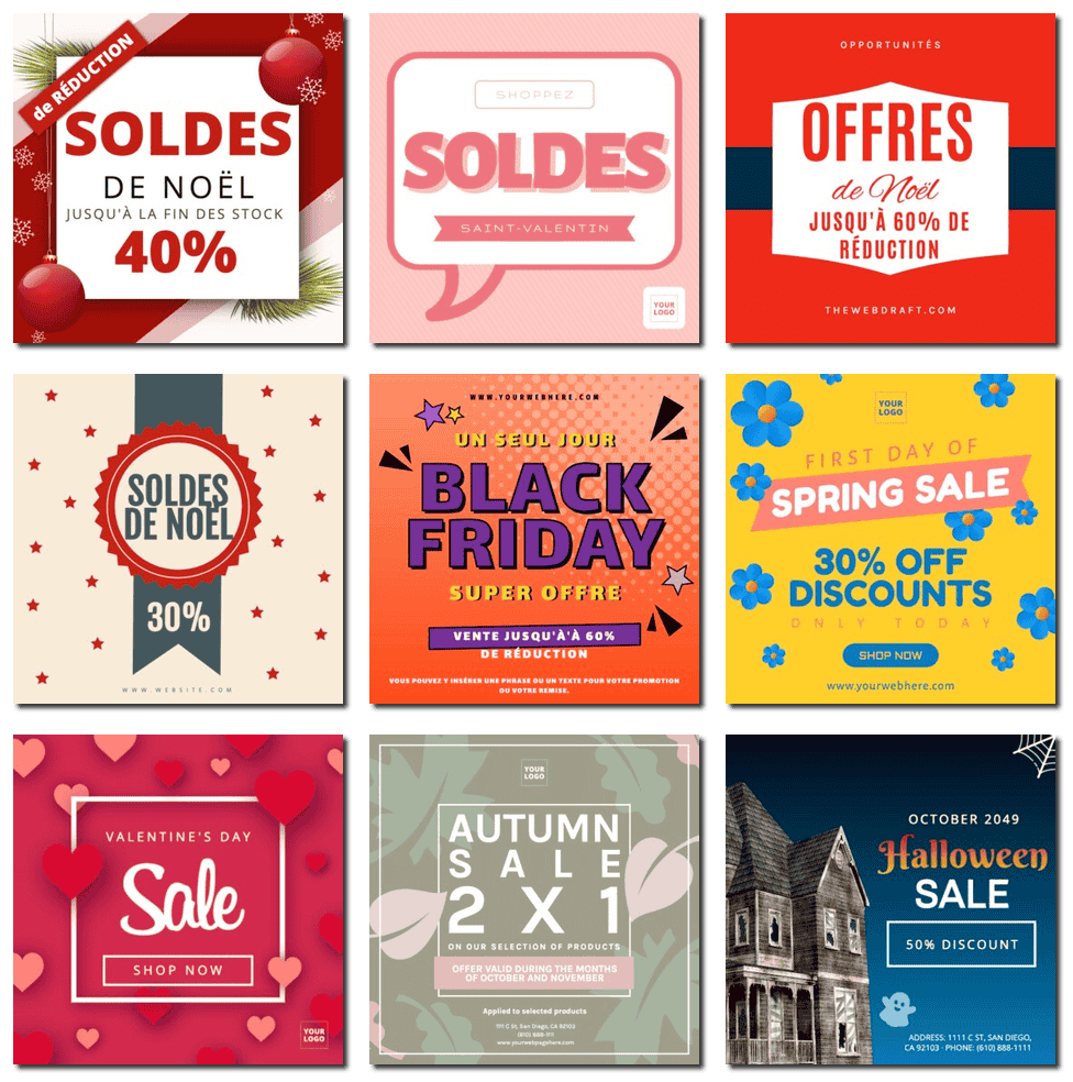 Affiches de vente à personnaliser en ligne