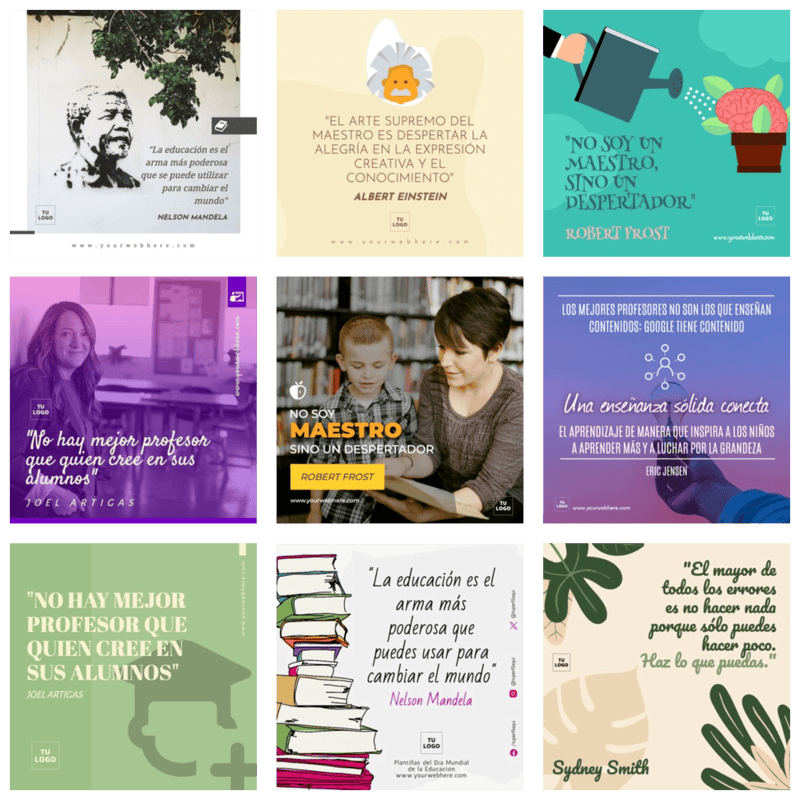 Diseños con frases motivadoras para docentes