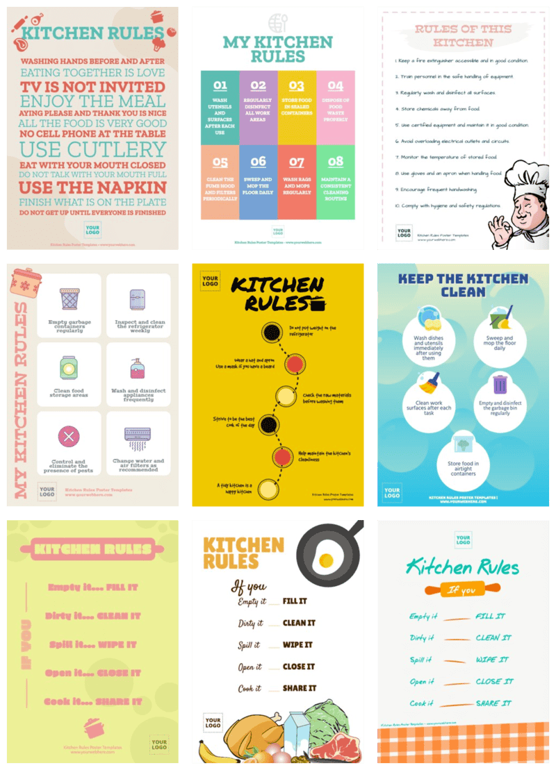 Kitchen Safety Rules Poster