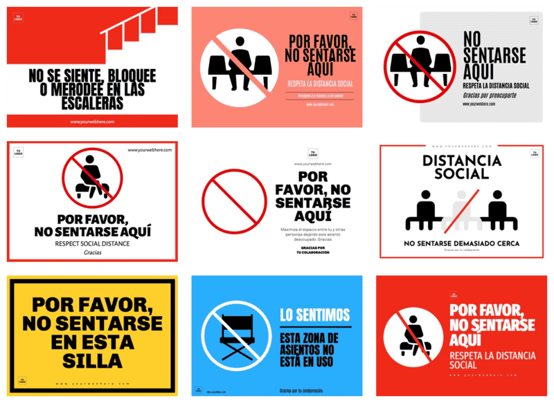 Crea un cartel de Prohibido Sentarse para imprimir