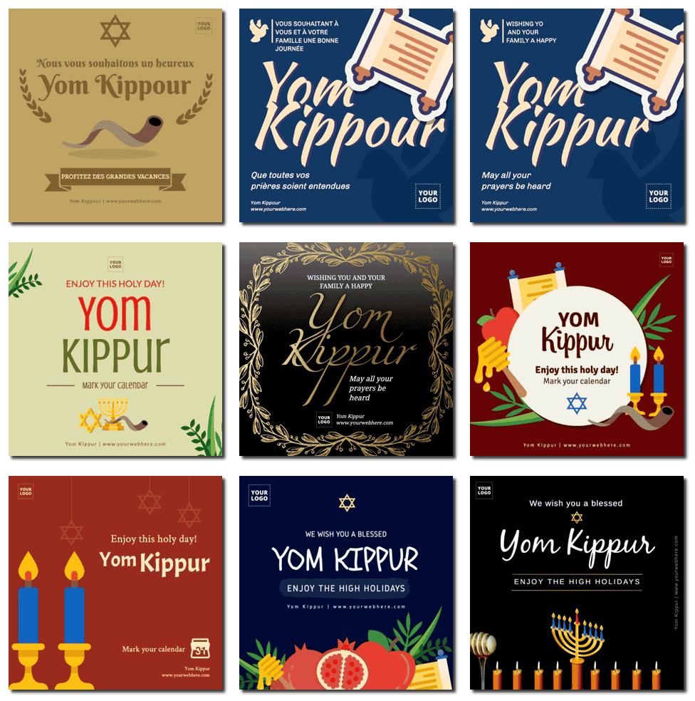 Concevoir un dépliant gratuit pour Yom Kippour en ligne