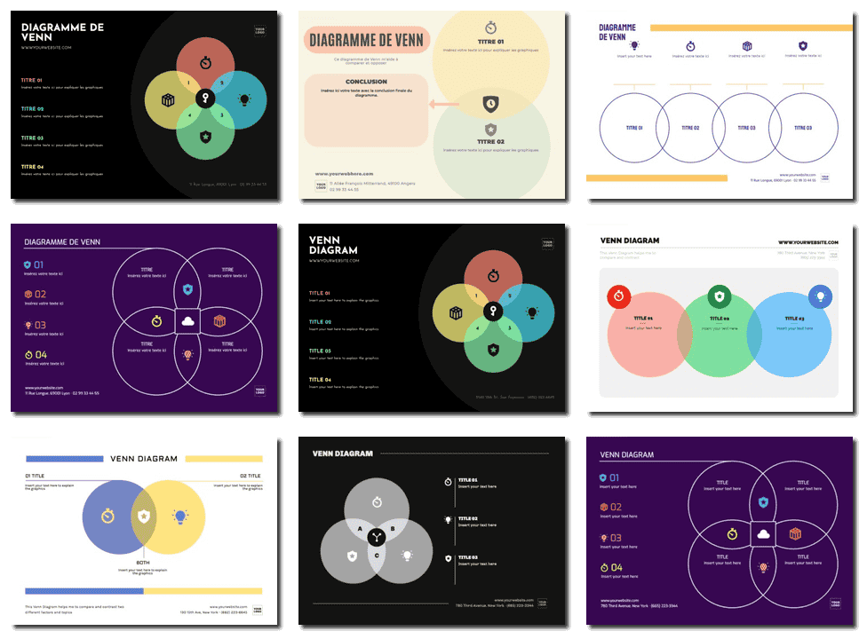 Modifier des diagrammes de Venn en ligne gratuitement