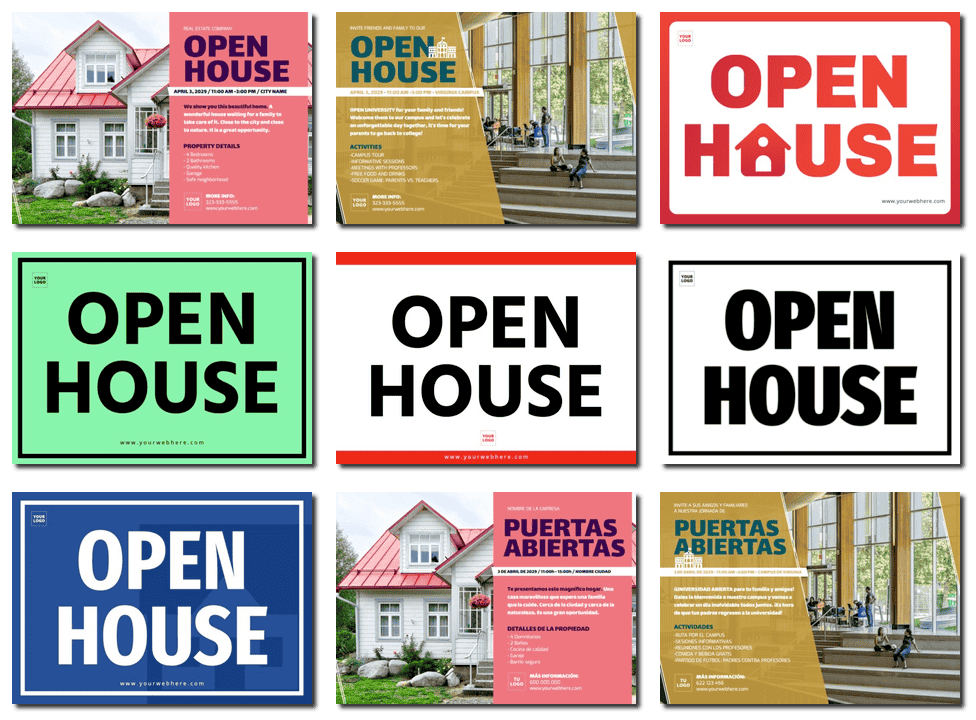 Customize Open House flyer templates for Real Estate
