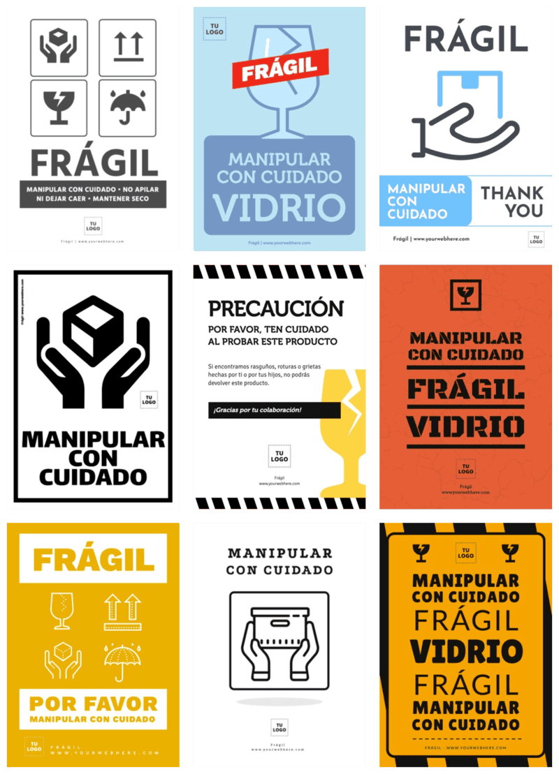 Crea un cartel de Frágil para imprimir gratis