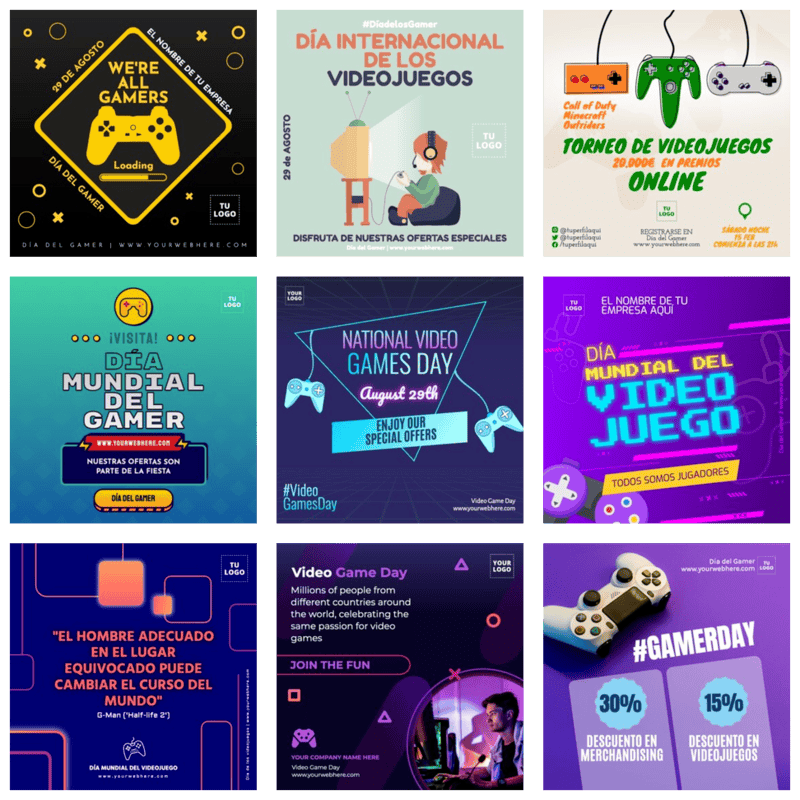 Diseña banners para el Día del Gamer gratis