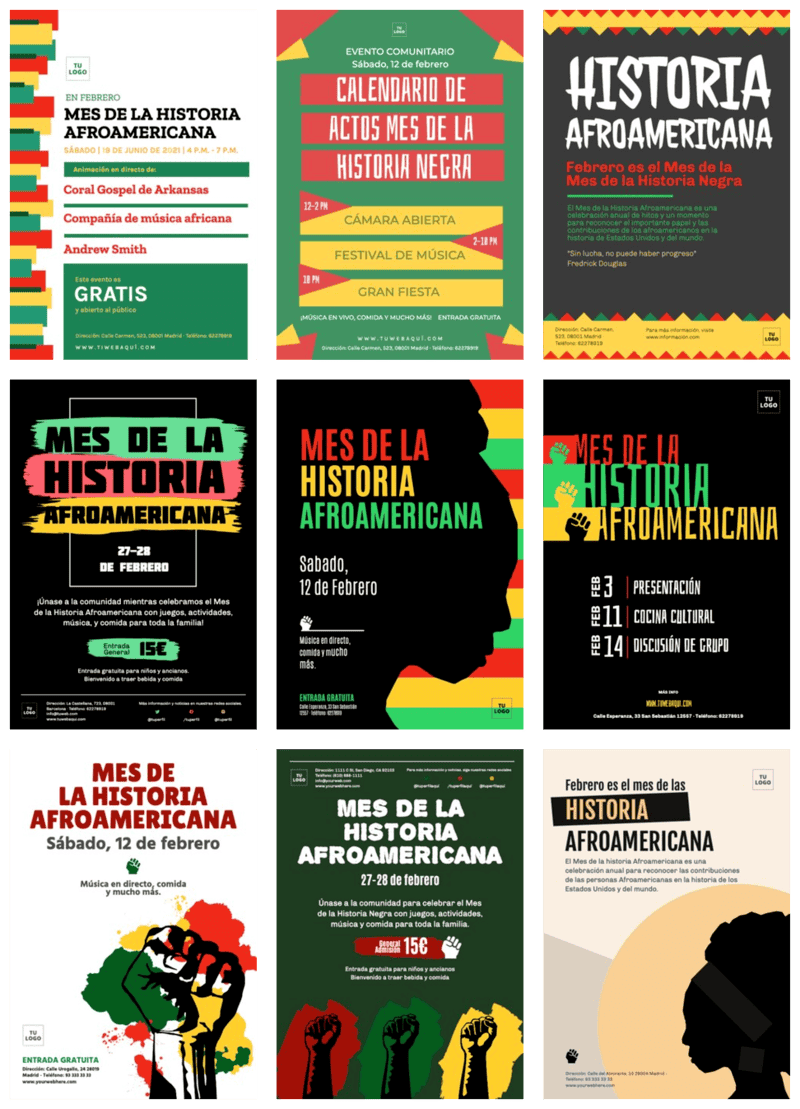 Plantillas del Mes de la Historia Afroamericana editables