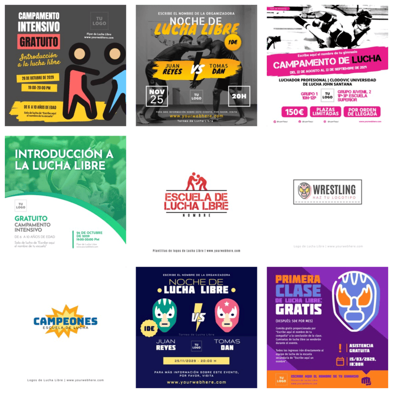 Diseña un flyer de Lucha Libre con plantillas online