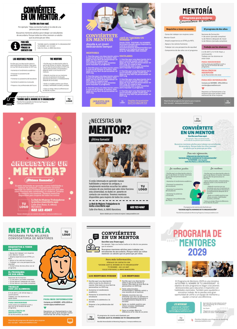 Plantillas para Programas de Mentoring para escuelas