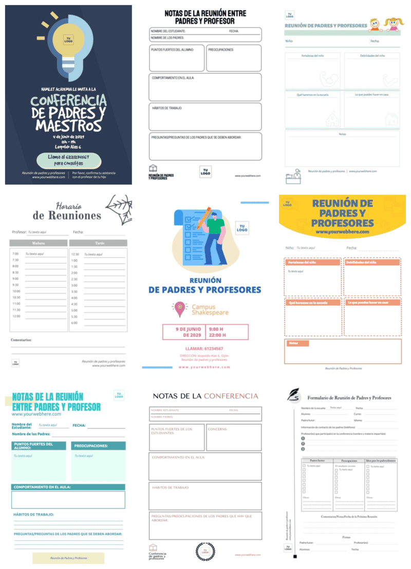 Crea un formulario de reunión con padres gratis