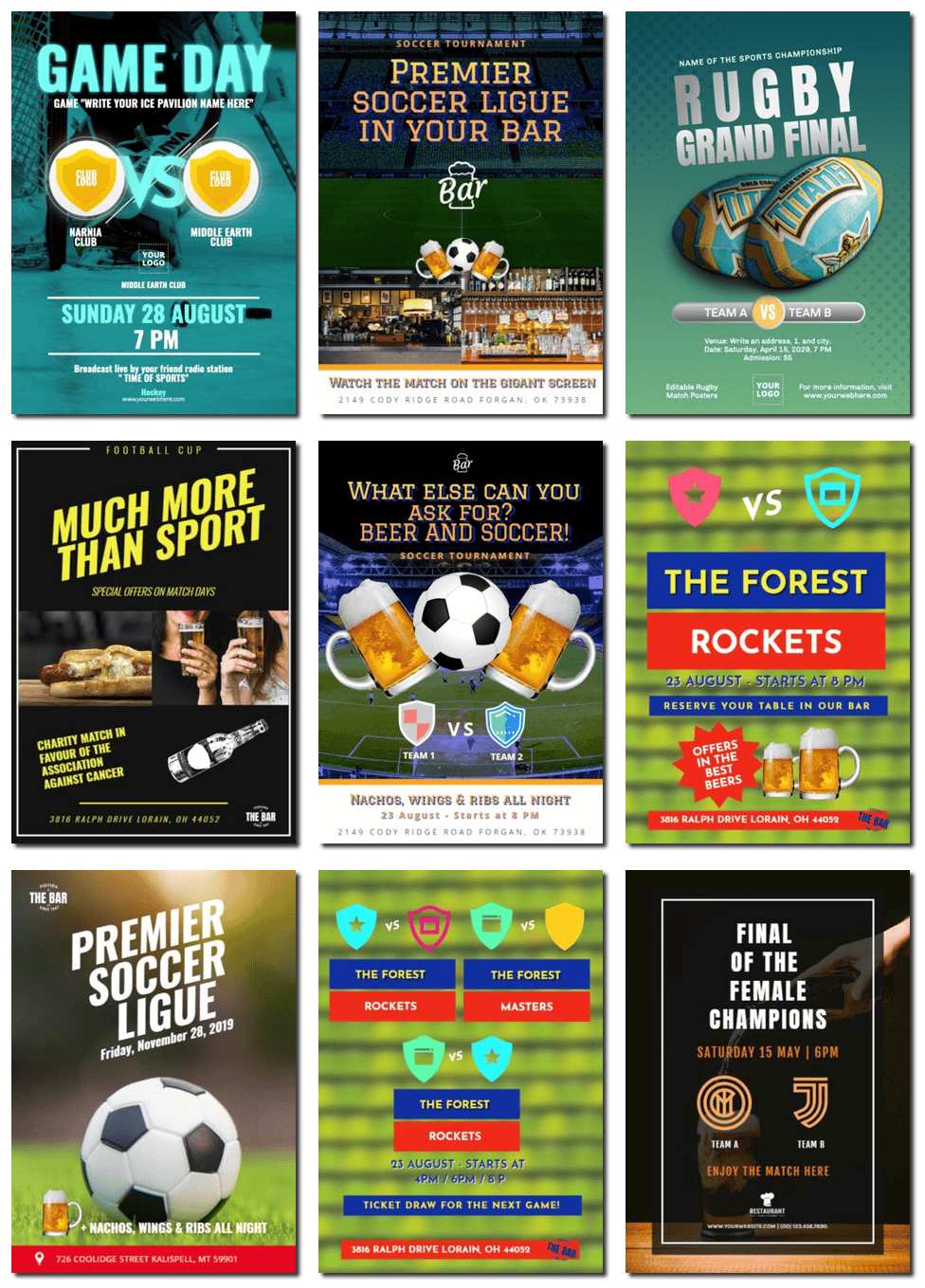 Football Poster Ideas For Games