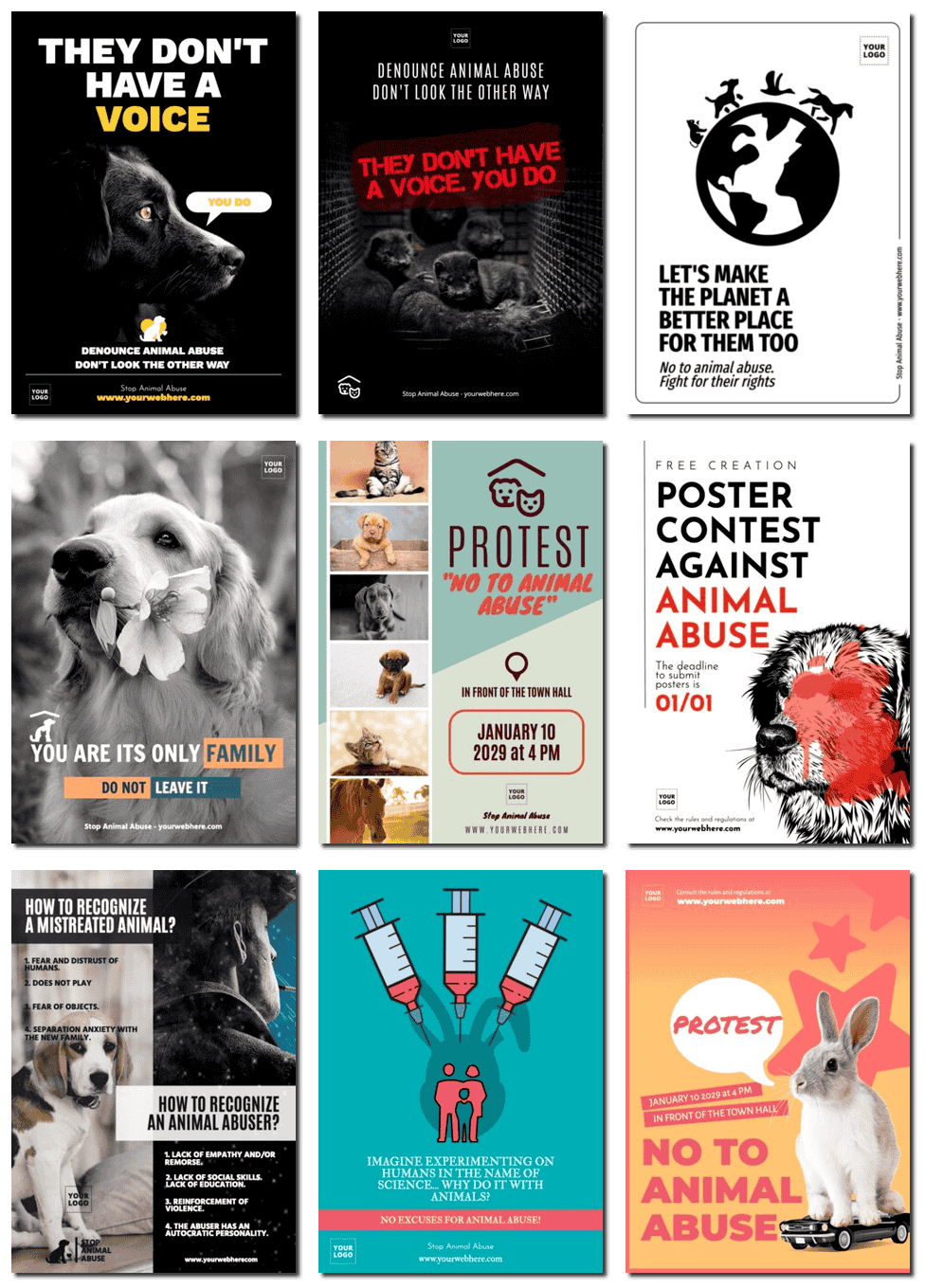 Stoppt Tierquälerei Vorlagen zum Ausdrucken