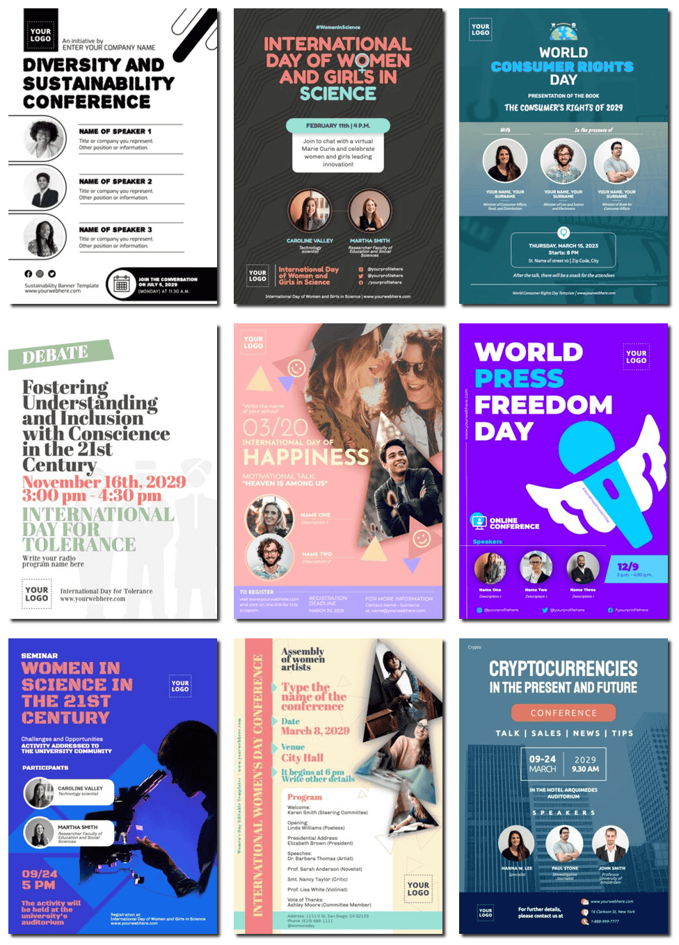 Editable talk flyer and invitation templates