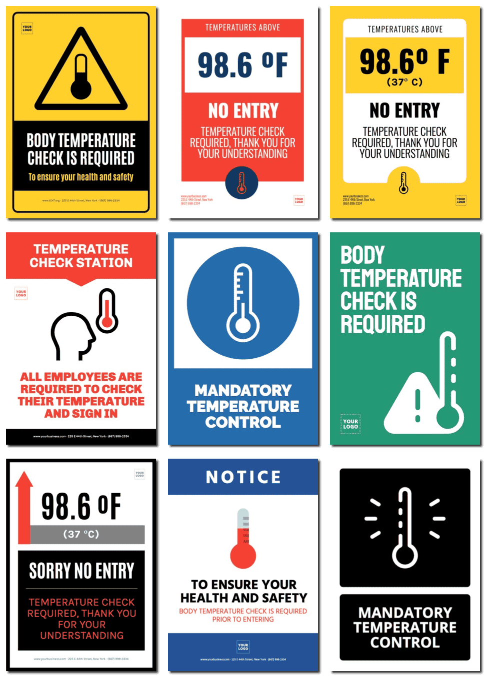 Create Temperature Check signs online