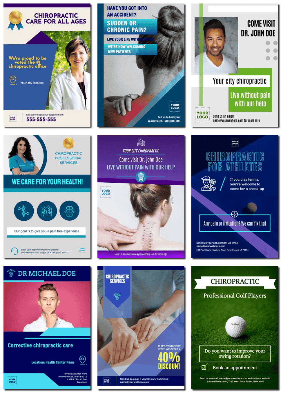 Free templates to promote your Chiropractic services