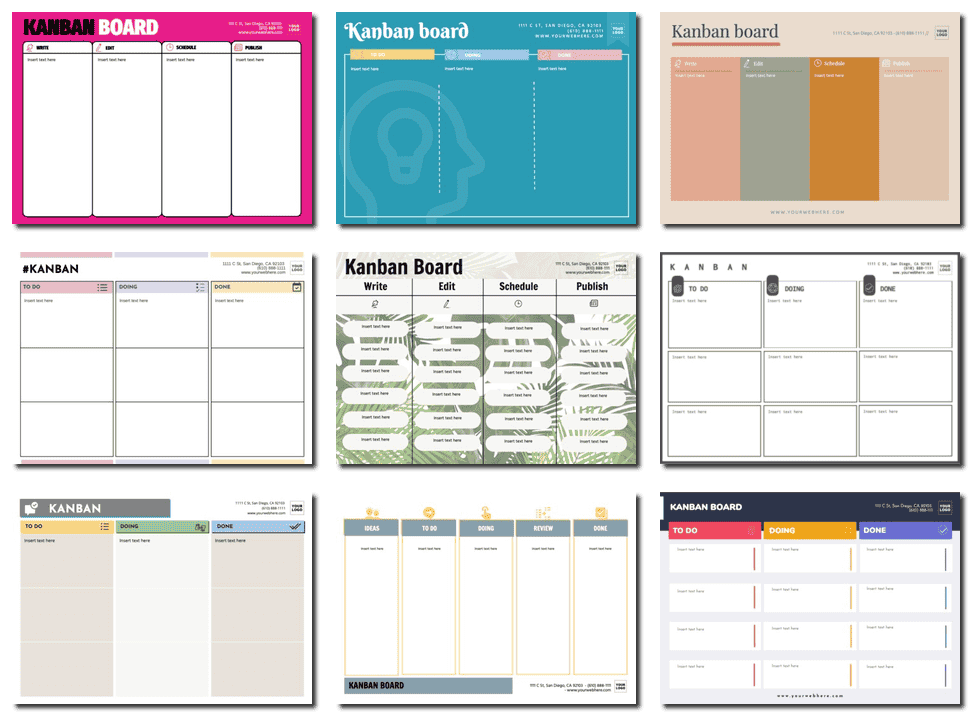 Create Printable Kanban Board Templates