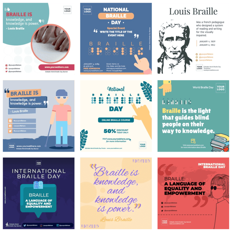 World Braille Day Poster Templates