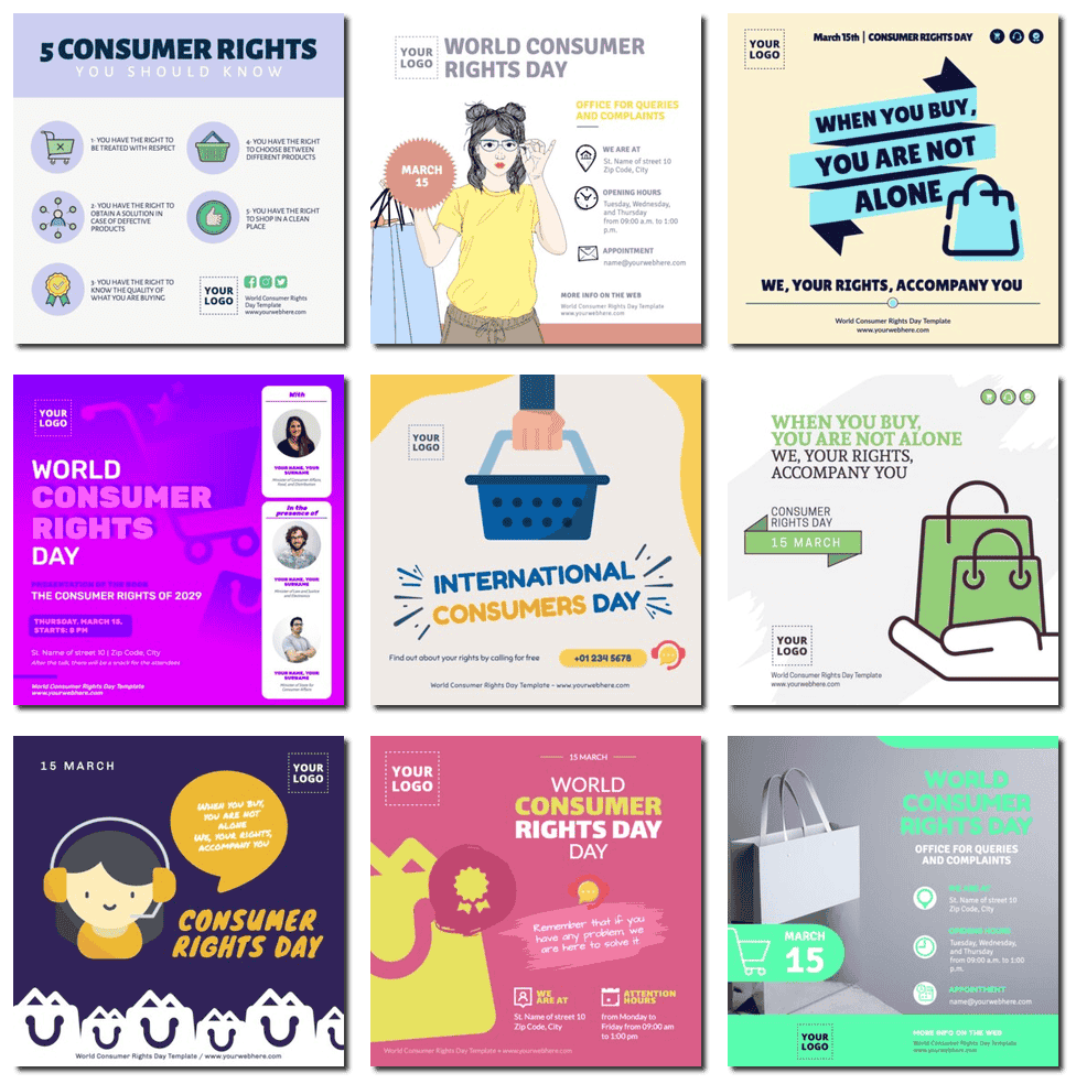 World Consumer Rights Day Poster Templates