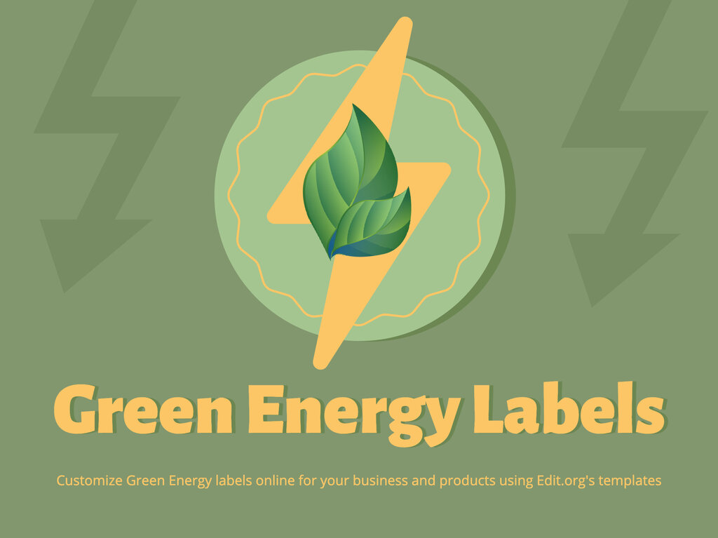 Custom Green Energy Label Templates