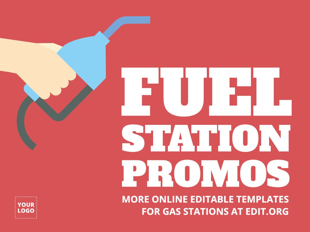 Posters for gas stations editable online