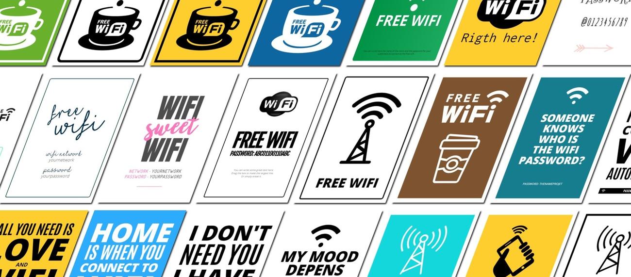 Free WiFi posters for printing