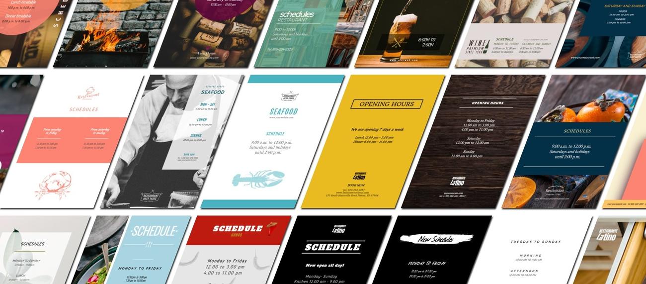 Opening hours templates online